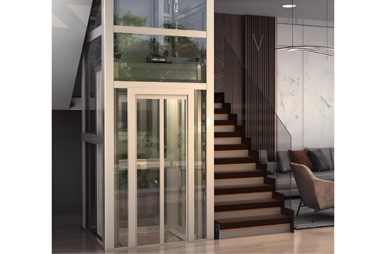 ILoveQatar.net | Silver Fuji Steel-Band Traction Home Elevator – Qatar