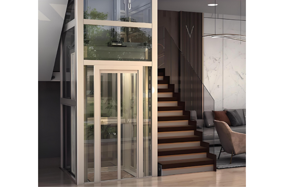 ILoveQatar.net | Silver Fuji Steel-Band Traction Home Elevator – Qatar