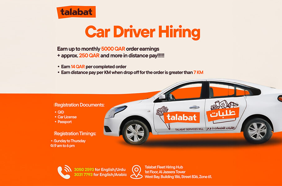 ILoveQatar.net | talabat is hiring car drivers