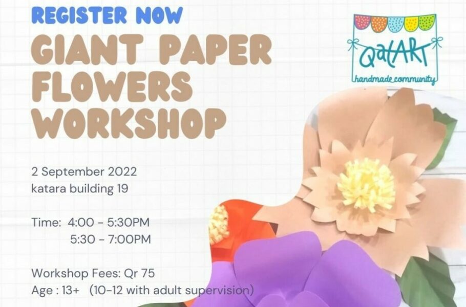 ILoveQatar.net | Giant Paper Flowers workshop at Katara