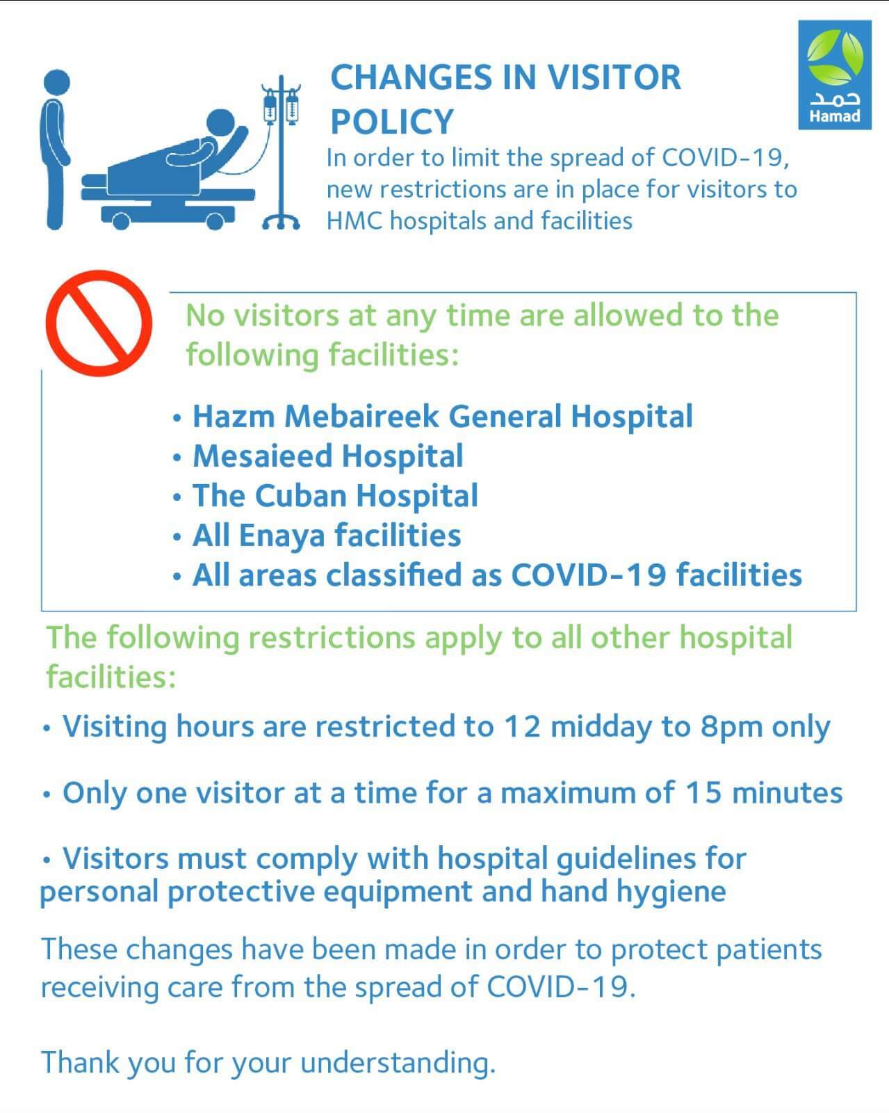 ILoveQatar.net | HMC announces new changes in visitor policy ILoveQatar.net | HMC announces new changes in visitor policy