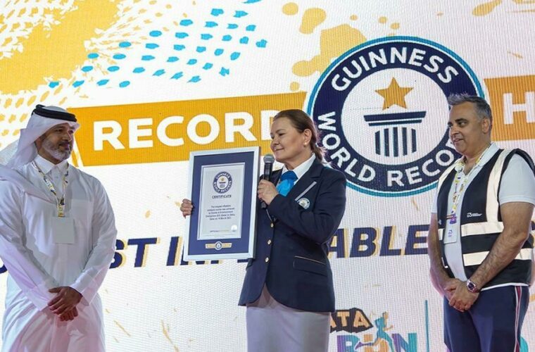 ILoveQatar.net | E3 Qatar receives the title of “Longest Inflatable Obstacle Course” from ...