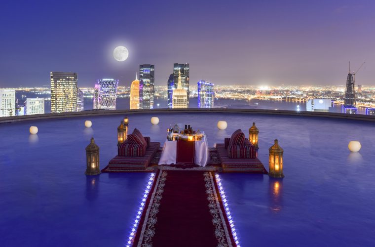 ILoveQatar.net | Full Moon Helipad Dinner Experience