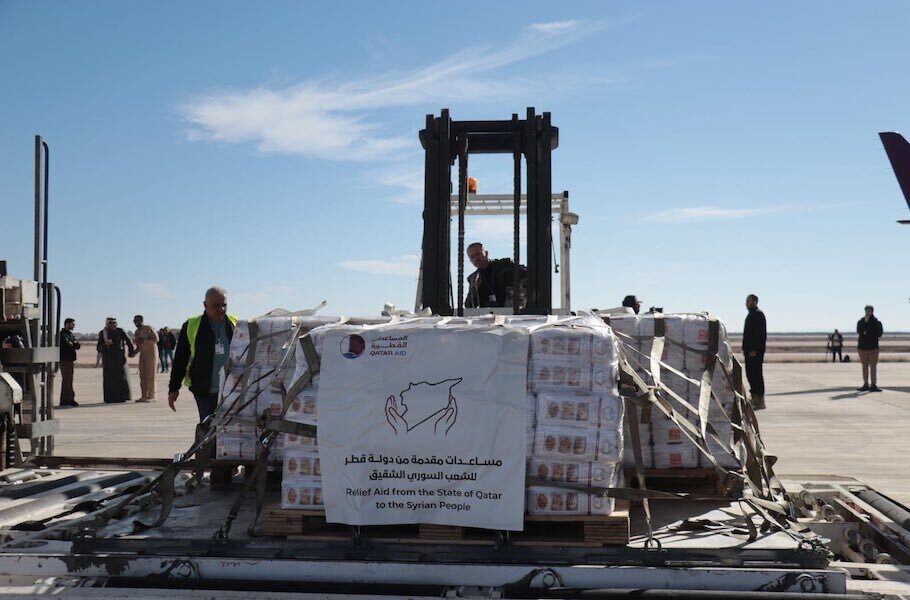 ILoveQatar.net | Qatari Armed Forces plane arrives in Damascus with ...