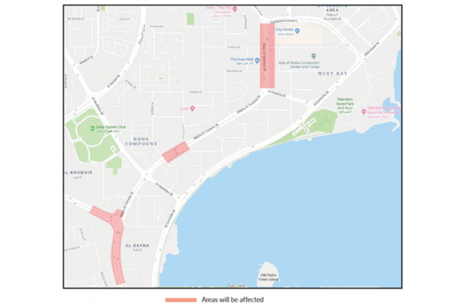 ILoveQatar.net | Two streets near Corniche & West Bay to be partially ...